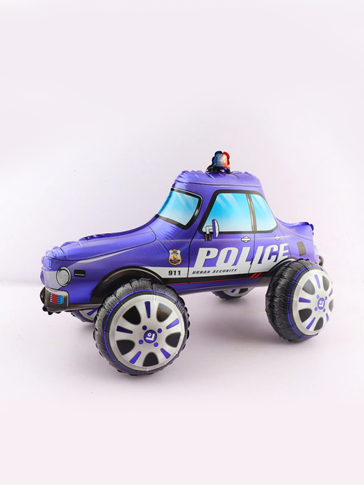 Воздушный шар фольгированный Falali на 23 февраля. Полицейская машина/Полиция, синий, 61 см ...