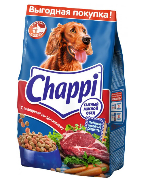Корм сухой для взрослых собак CHAPPI Сытный мясной обед с говядиной ...