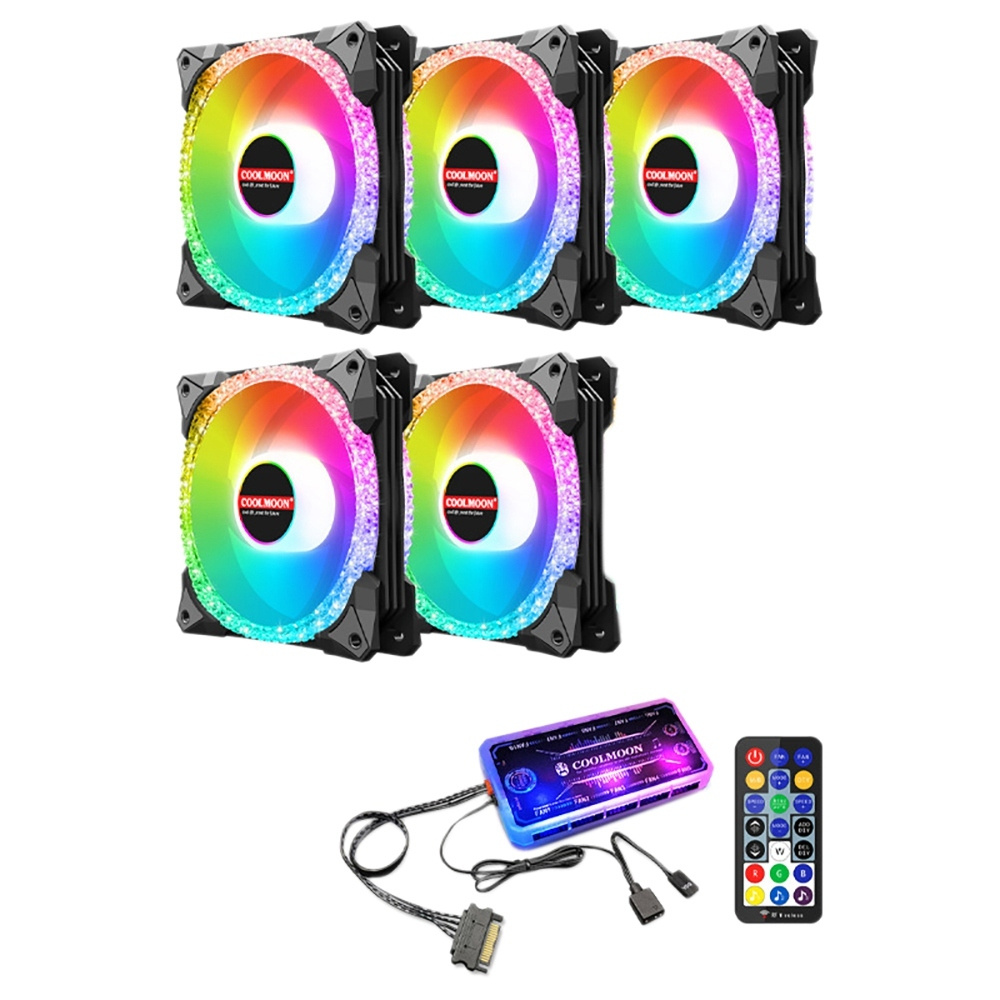 Вентиляторы COOLMOON RGB 120 мм бесшумный компьютерный вентилятор с ...