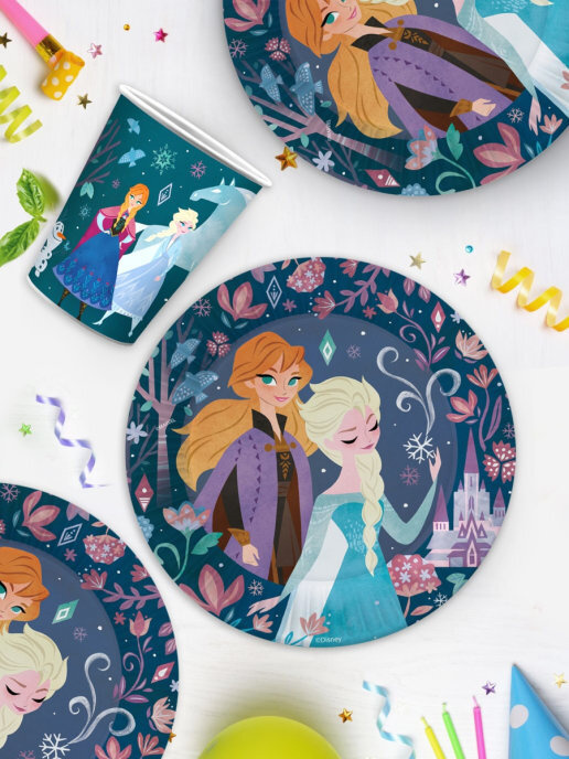 Набор одноразовой посуды для праздника Холодное сердце / Анна, Эльза из ...