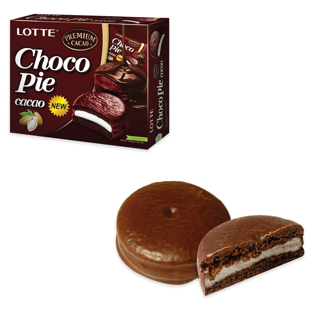Печенье Lotte Choco Pie Cacao Чоко Пай Какао глазированное
