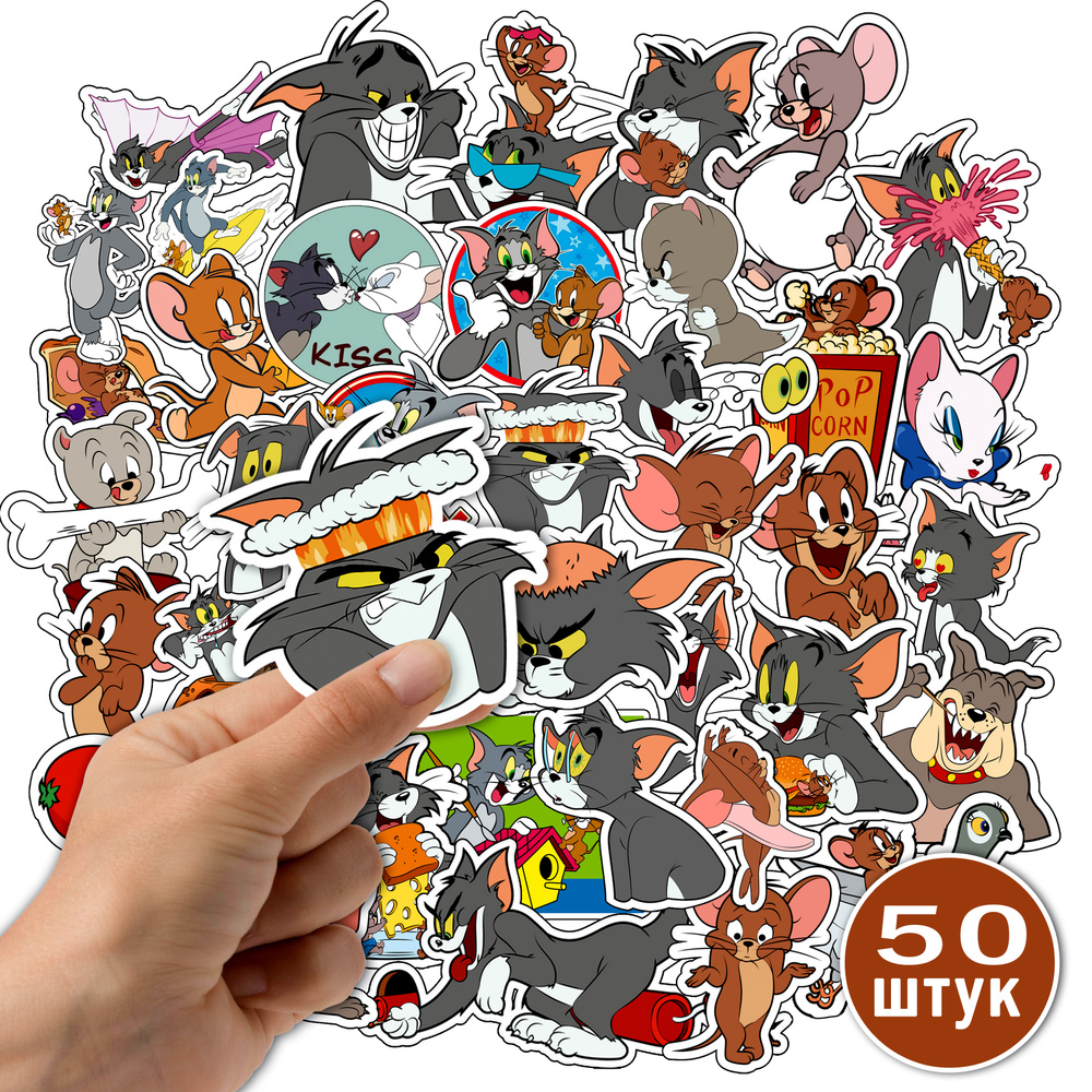 Стикеры , Наклейки многоразовые Tom and Jerry / Том и Джерри на телефон ...