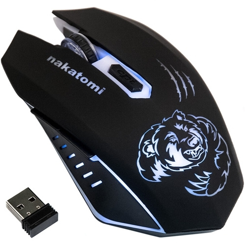 Игровая мышь беспроводная Nakatomi MROG-15UR MROG-15UR, черный - купить ...