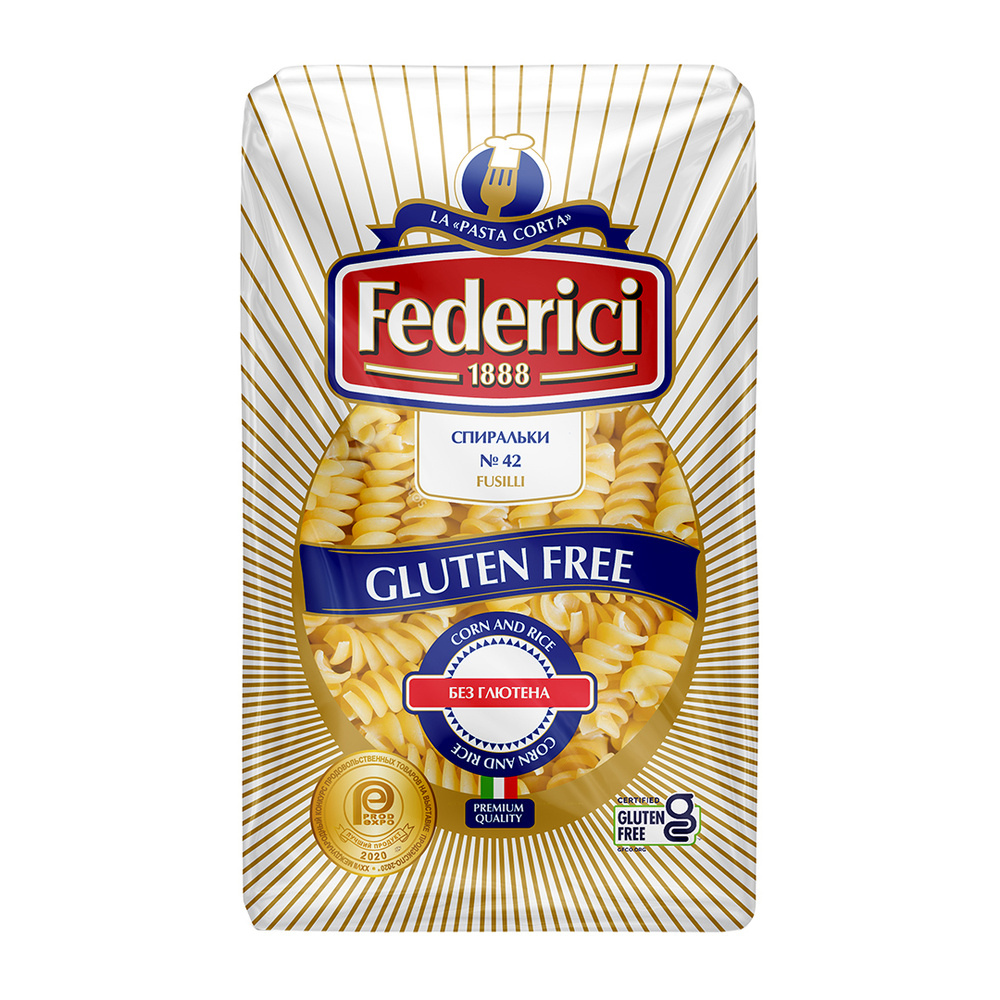 Макароны Federici Fusilli спирали №42, без глютена, 400 г - купить с ...