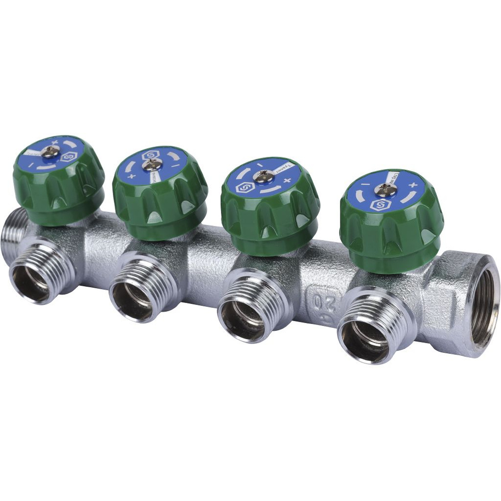 Коллектор для водоснабжения регулирующий STOUT SMB-6850-341204 3/4", 4 ...