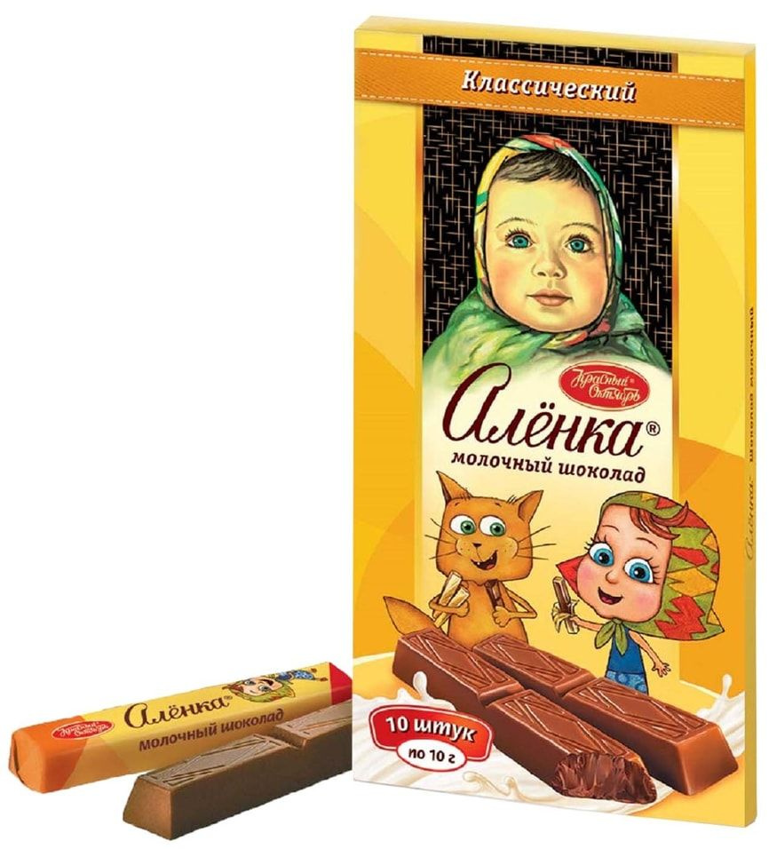 Шоколад Аленка Молочный порционный 100г купить с доставкой по