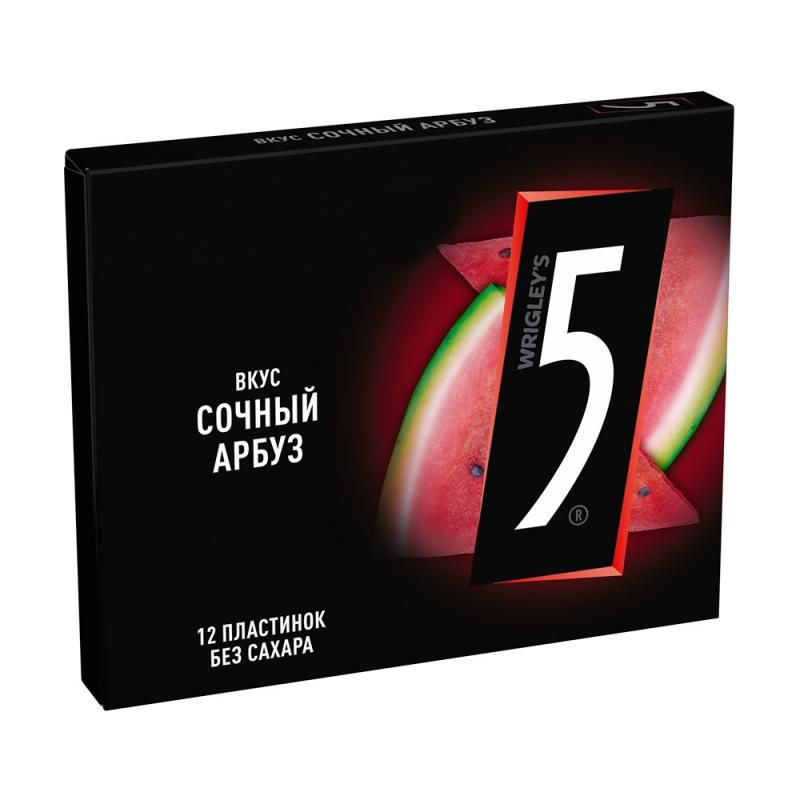 Жевательная резинка "FIVE" сочный арбуз 32,2гр./4уп - купить с ...