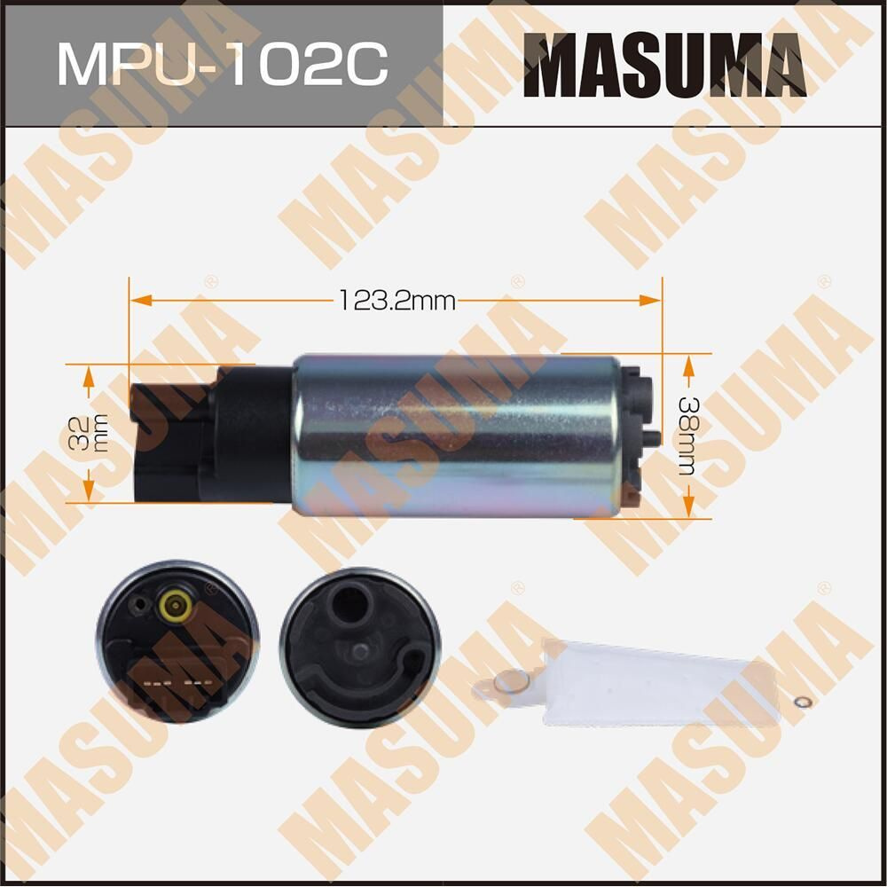 Насос топливный Masuma 120L/h, 3kg/cm2, сетка MPU-002, графитовый коллектор, MPU-102C - арт. MPU ...