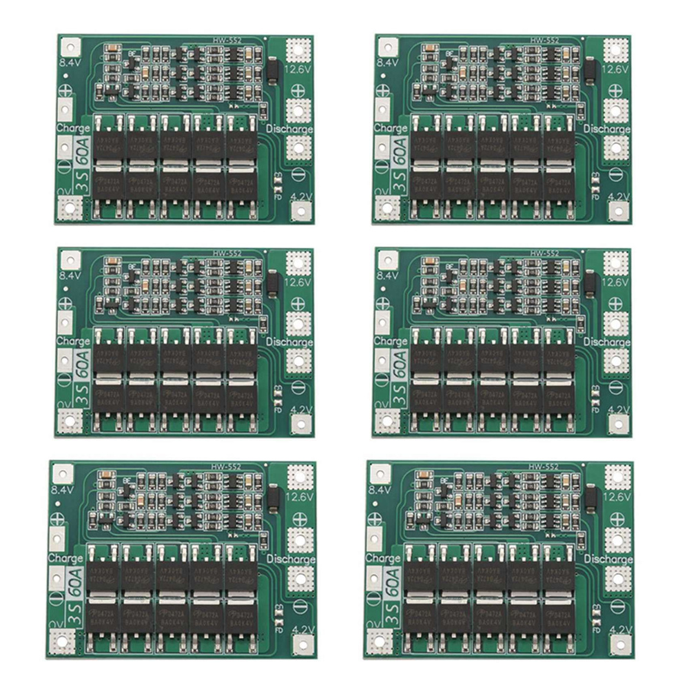 6X 3S 60A Плата Bms 11,1 В 12,6 В 18650 Защита литий-ионного ...