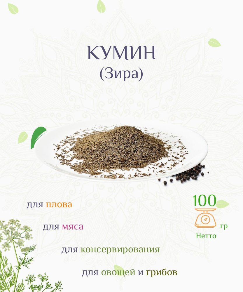 Кумин (Зира) пряный, ароматный, для плова, мяса, овощей, консервации ...