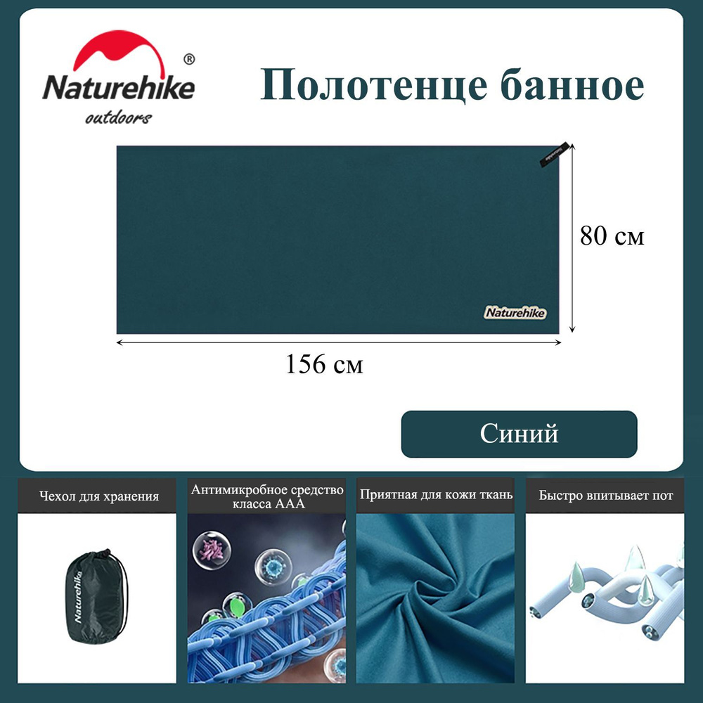 Полотенце банное Naturehike CNK2300SS010 Полиэстер, Полиамид 80x156 см ...