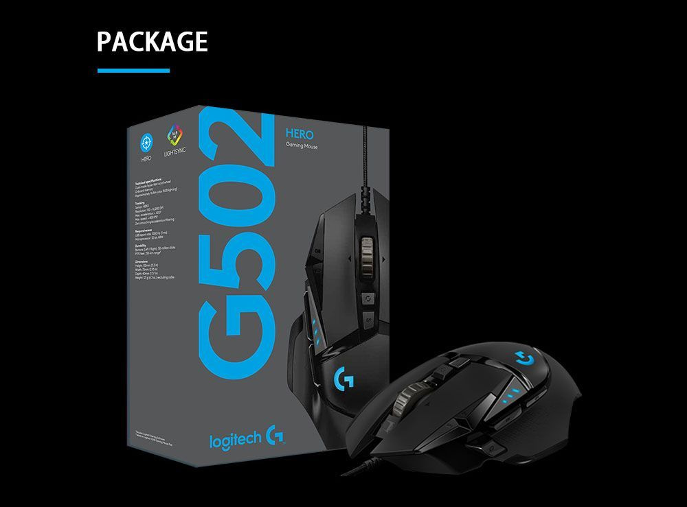 Игровая мышь проводная Logitech G G502 Hero G502 HERO, черный - купить по выгодной цене в ...