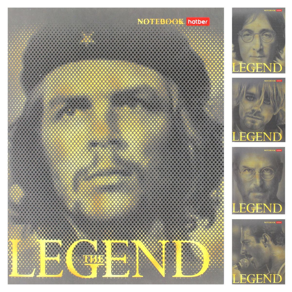 Тетрадь А5, 96 листов, клетка, поля, ассорти 5 видов Hatber Я Легенда ( в заказе 1 штука из ...