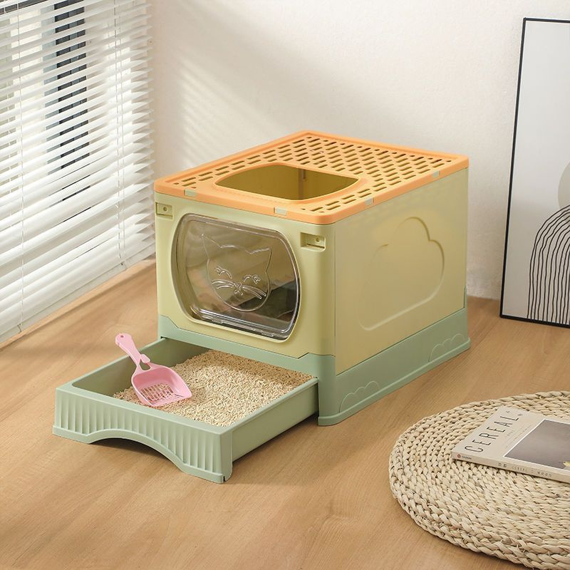 Ящик Для Кошачьего Туалета, Выдвижной с Крышкой, Полностью Закрытый ...