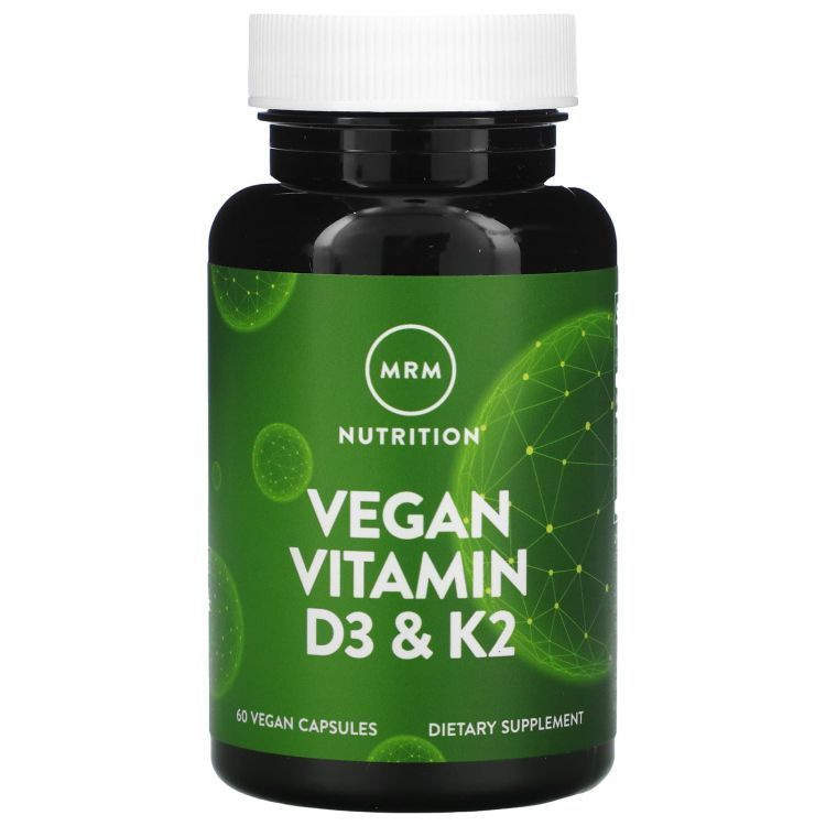 MRM, Vegan Vitamin D3 & K2, витамины D3 и K2 для веганов, 60 ...