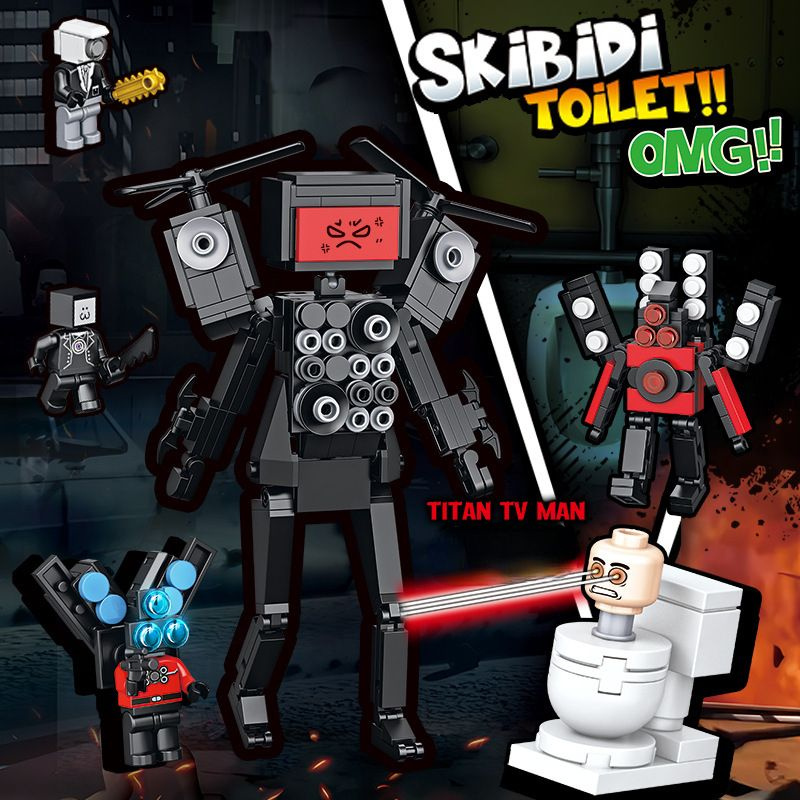 Игровой набор 'Skibidi Toilet Building Blocks' -, включает в себя ...