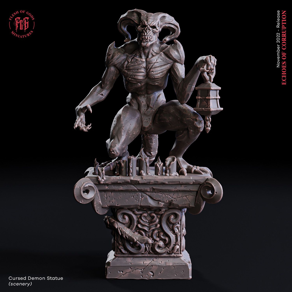 Миниатюра D&D "Статуя демона" 32 мм (DnD, Dungeons & Dragons, ДнД ...