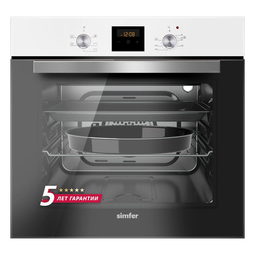 Духовой шкаф электрический встраиваемый 60см Simfer, 5 режимов, КОНВЕКЦИЯ, 58 литров, противень ...