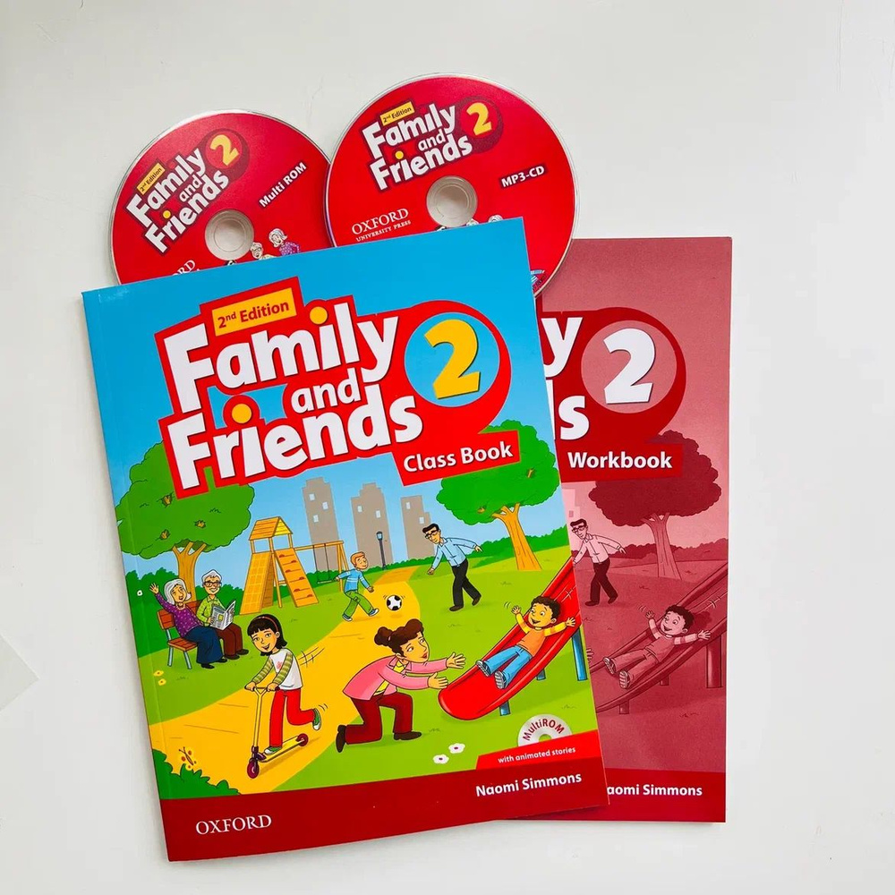 Полный Комплект Family and friends 2: учебник+тетрадь+ QR-код+DVD+4 ...
