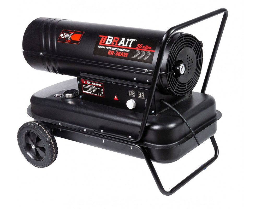 Пушка тепловая диз. BRAIT BR-36AW (Пр.нагр.,36кВт,720м/ч,2.8л/ч,бак 38л,220В/200Вт,термостат ...