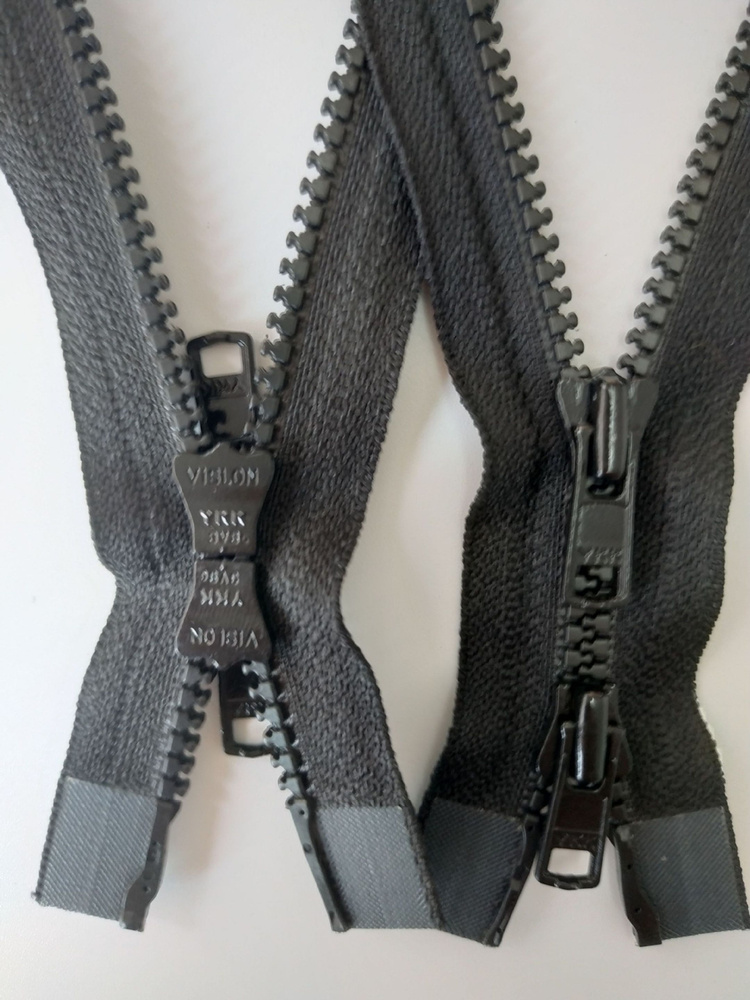 Застежка-молния разъемная, черная. Нейлон. YKK. Тип 3. Длина 50 см. 2 бегунка. Трактор - купить ...