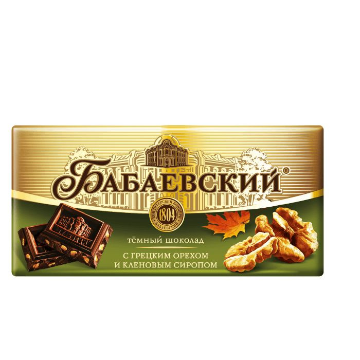 Шоколад Бабаевский темный с грецким орехом и кленовым сиропом 90г ...