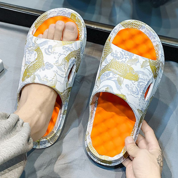 Шлепанцы Мужской, размер 41 EVA Круглый нос, Открытый нос Без каблука 6 Без застёжки Китай Лето ...