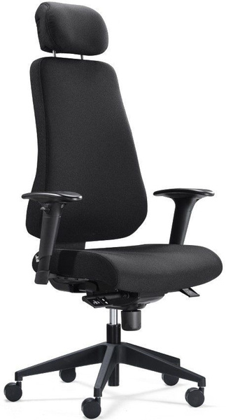 Кресло IDEAL 1104-34H LONG Черный каркас, серая ткань, крестовина ...