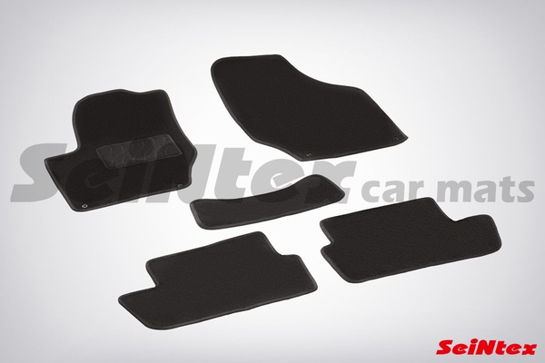Ворсовые коврики LUX Citroen C4 / Ситроен С4 2004-2012 черные Seintex ...