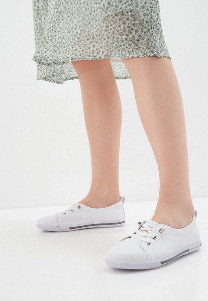 Кеды Женский Milana Натуральная кожа, размер 36 6 Лето Шнурки Без каблука Россия купить c ...