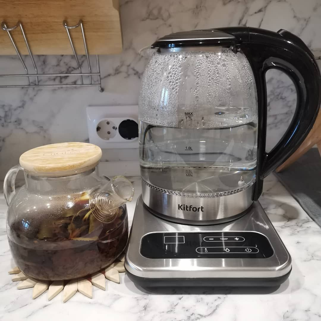 Купить электрический чайник Kitfort КТ-657, Пластик/стекло по низкой цене: отзывы, фото ...