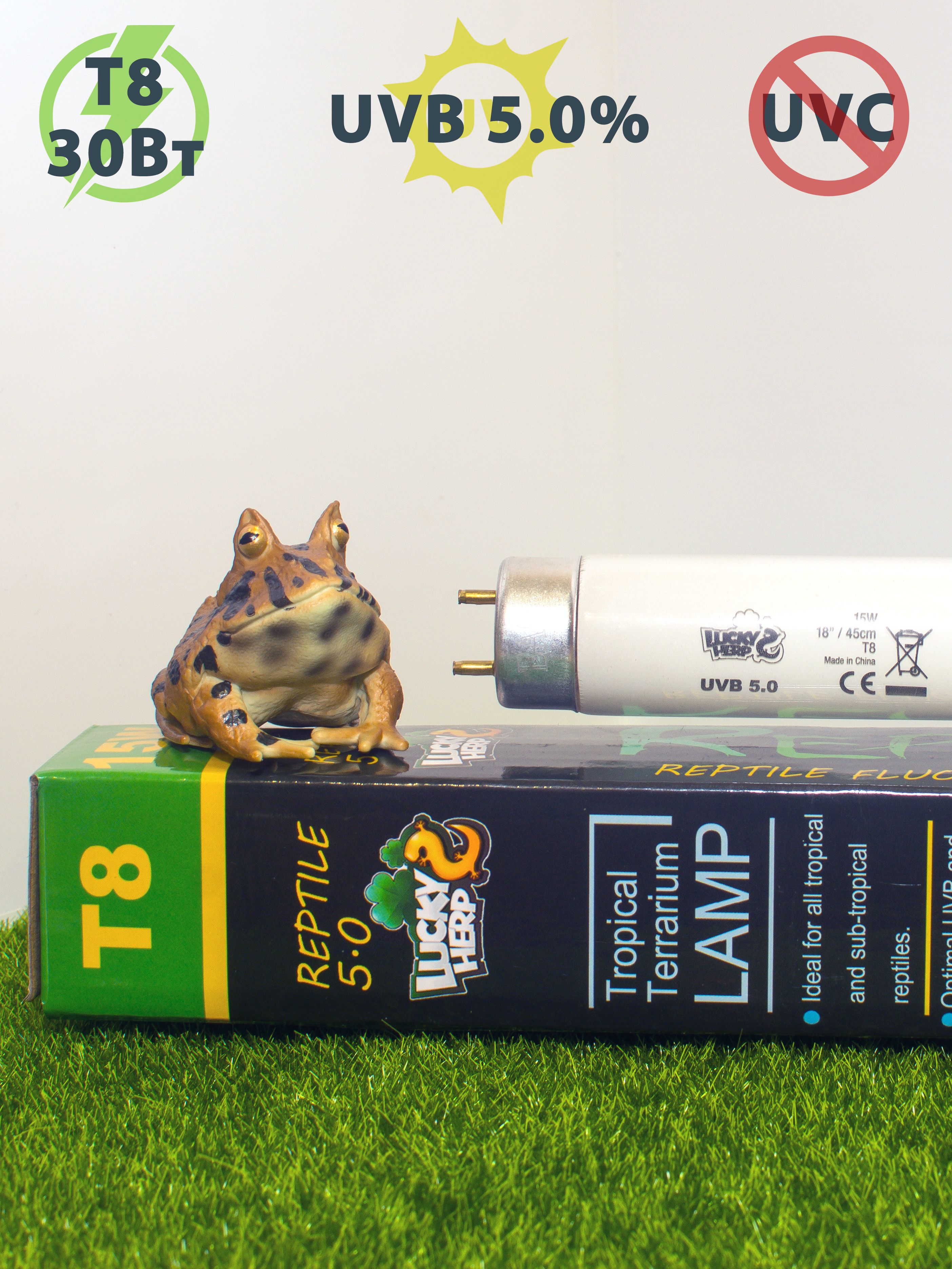 Ультрафиолетовая лампа UVB 5.0% - 30W (90см) для рептилий LuckyHerp ...