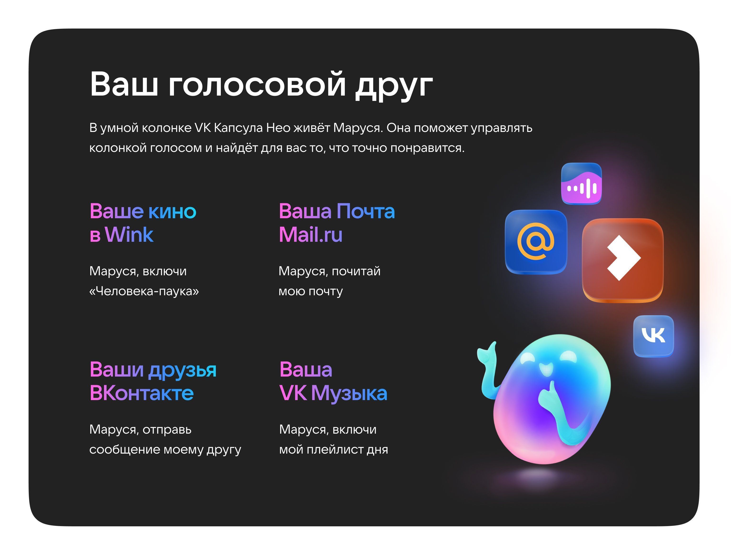 Умная колонка VK VKSP11 - купить по доступным ценам в интернет-магазине OZON (1022451915)