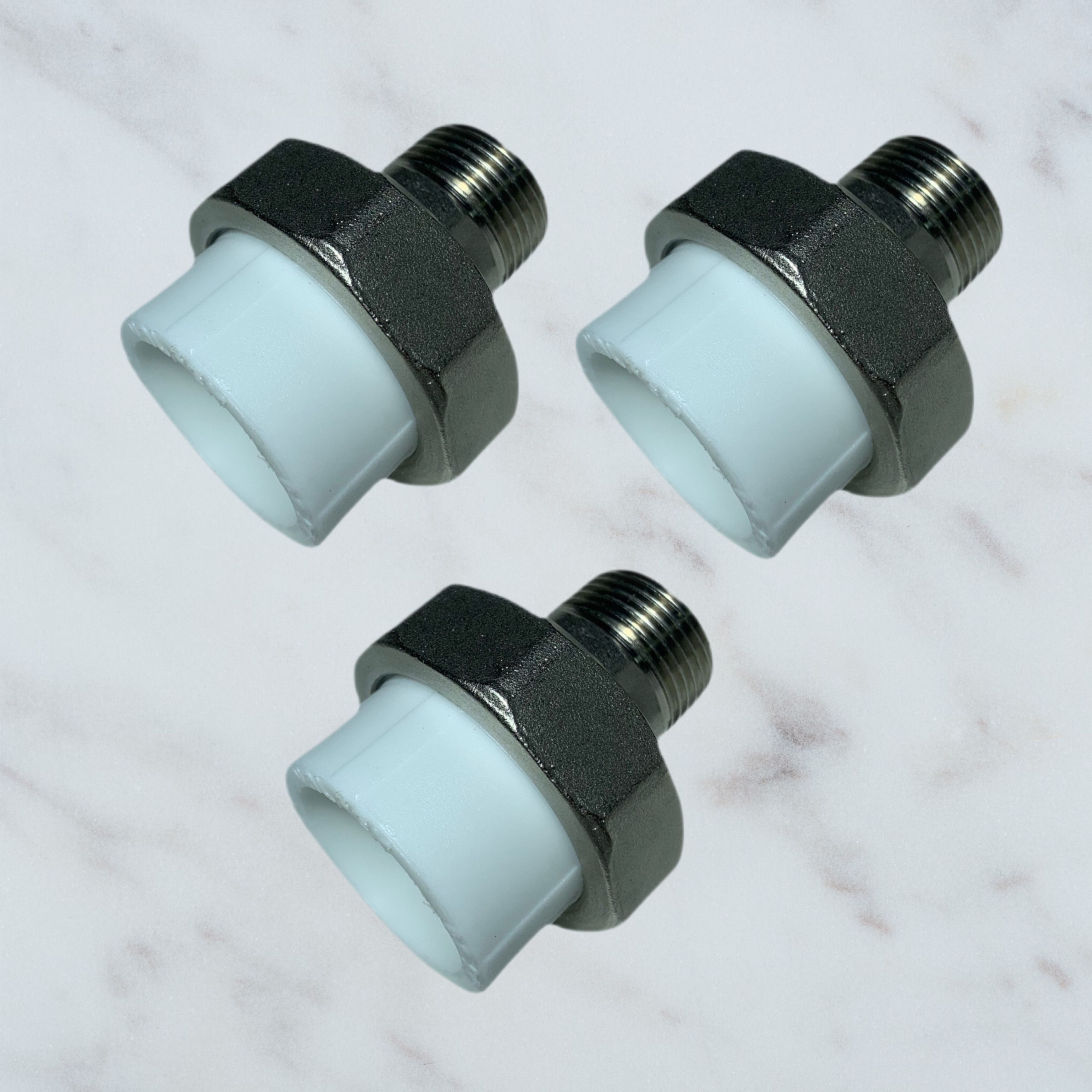 Муфта американка 25 мм * 3/4, 3 шт., наружная резьба, комбинированная ...