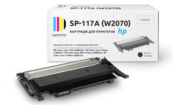Тонер-картридж Solution Print 117А/W2073/ W2072 Y/ W2071/ W2070, Черный ...