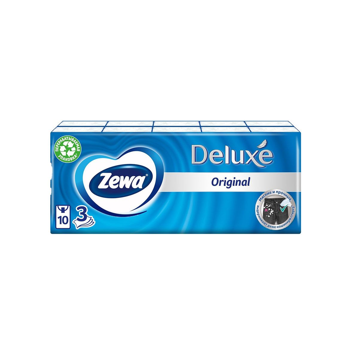 Платочки бумажные носовые Zewa Deluxe, 3 слоя, 4 пачки - купить с ...