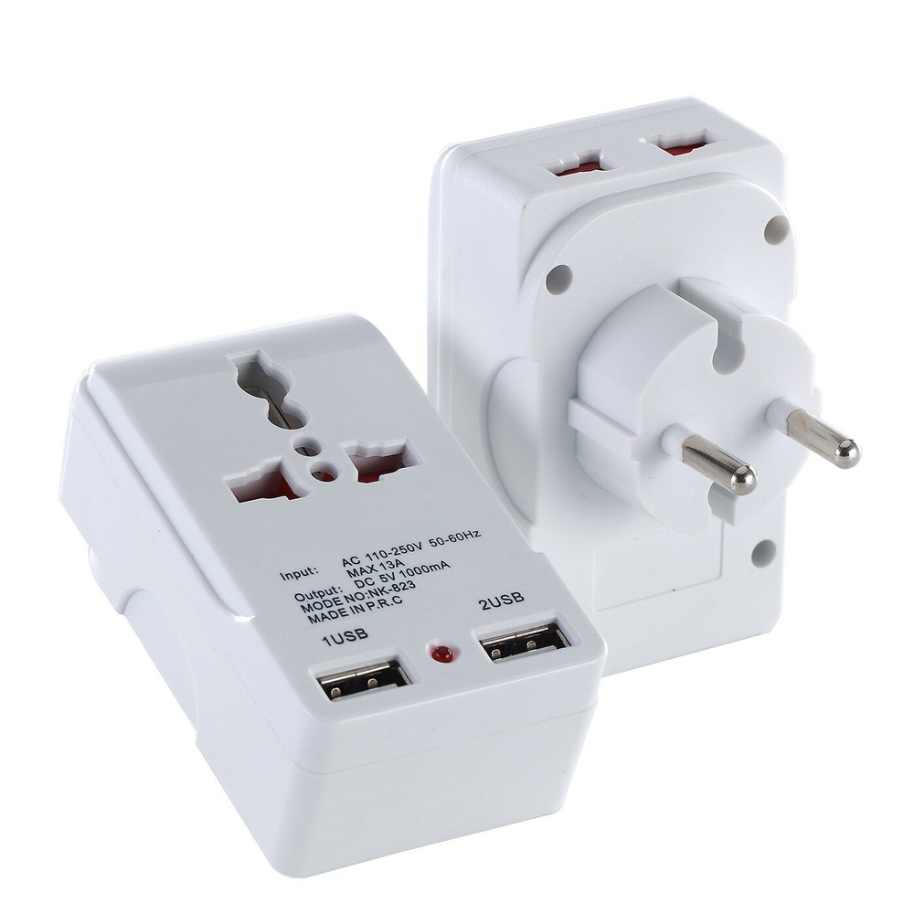Универсальный адаптер для розеток Travel Adaptor + 2USB - купить с ...