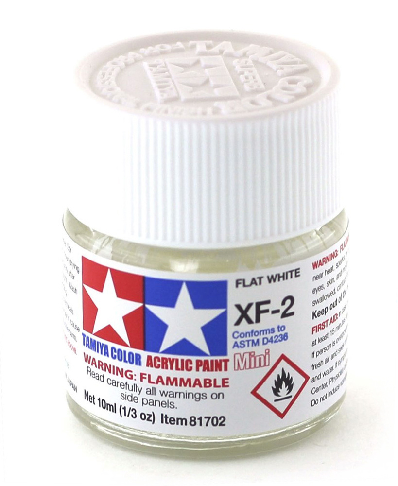 Tamiya XF-2 Flat White, Краска акриловая, Белый матовый, 10мл купить на ...