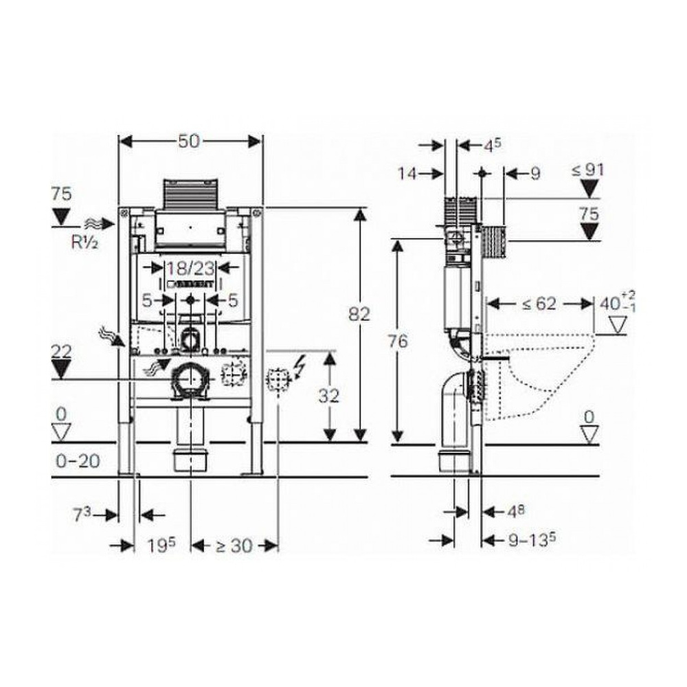 Инсталляция для унитаза GEBERIT 111.003.00.1 - купить инсталляцию по выгодной цене в интернет ...
