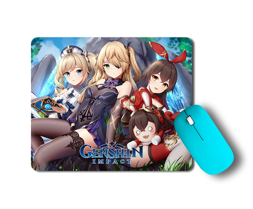 BeeKey Игровой коврик для мыши Геншин Импакт 4, M, разноцветный ...