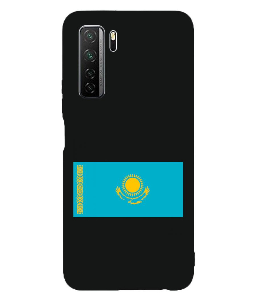 Чехол накладка Honor 30s черный Казахстан Символы Казахстана Герб