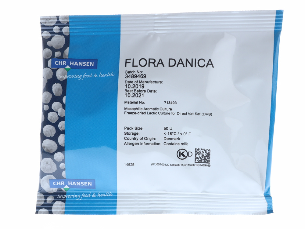 Мезофильная закваска Flora Danica на 500 л, Chr. Hansen - 3 шт ...