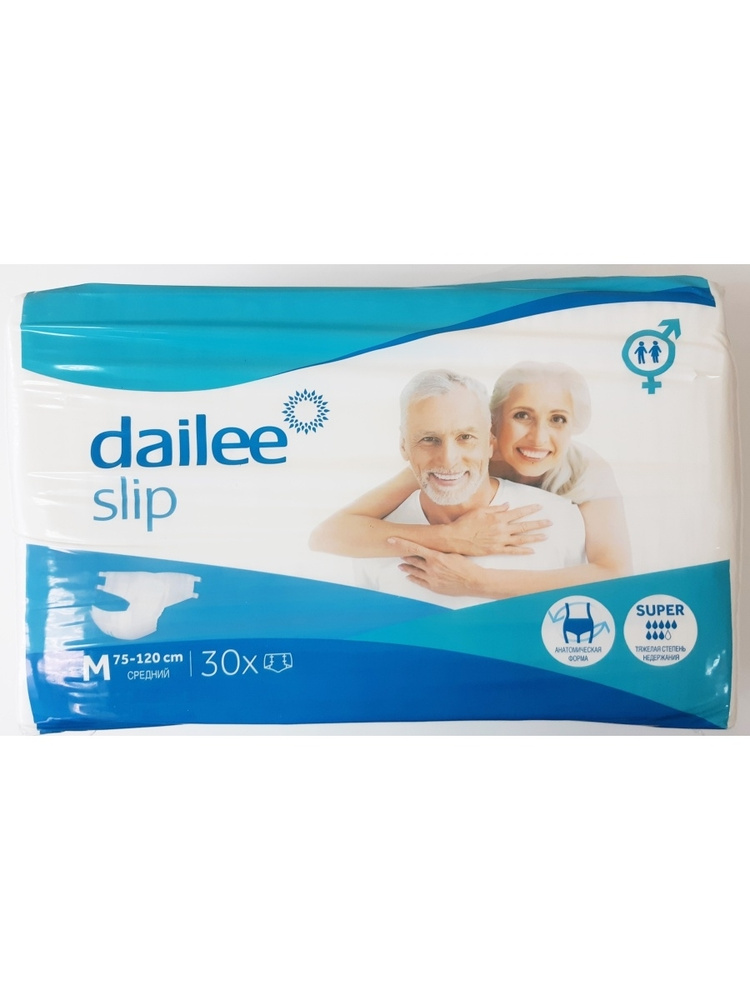 Подгузники для взрослых Dailee slip, размер М, 30шт 8 капель - купить с ...