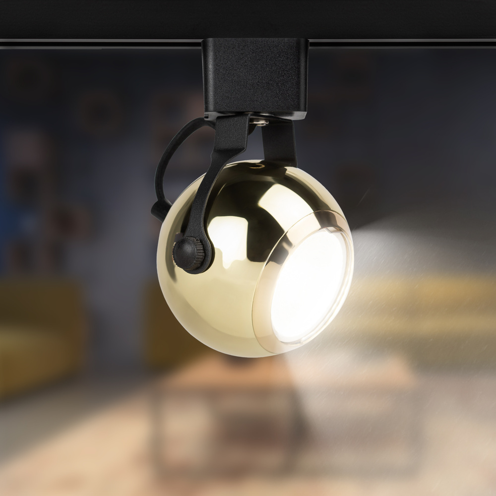 Трековый светильник однофазный ЭРА TR35-GU10 GD MR16 под лампу / Спот ...
