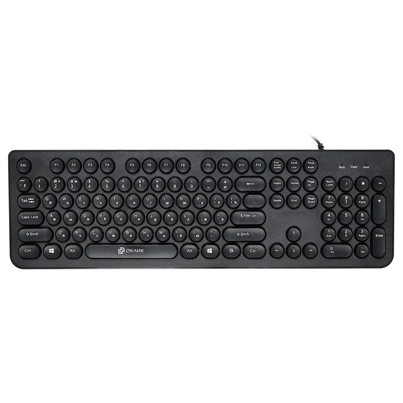 Мембранная клавиатура OKLICK Клавиатура Oklick 400MR черный USB slim ...