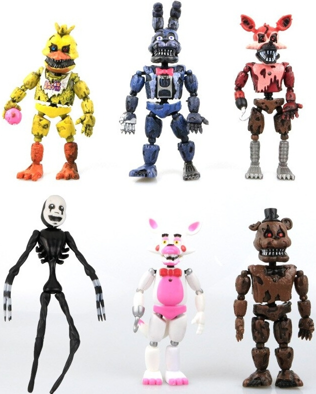 Фигурки ФНАФ Fnaf 5 ночей с Фредди Five Nights At Freddys 6 штук по 14