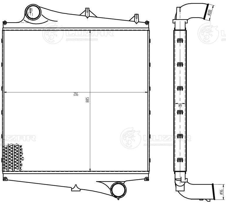 Радиатор интеркулера для автомобилей Volvo Trucks FH (93-)/(05)/FM (98 ...