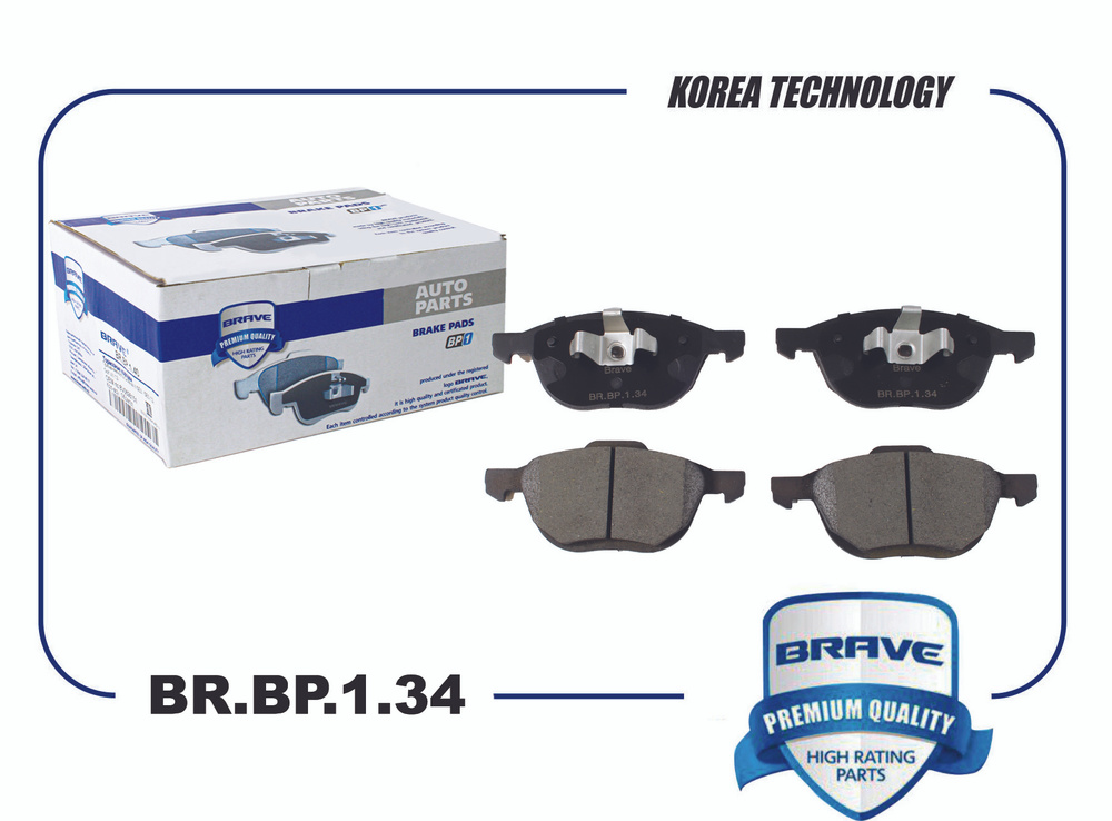 Колодки тормозные Brave BR.BP.1.34 - купить по низким ценам в интернет-магазине OZON (877080917)