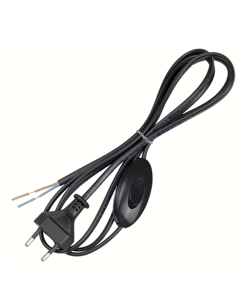 Сетевой шнур/кабель 1,8 м с вилкой и выключателем ШВВП 2х0,5(220 В ...