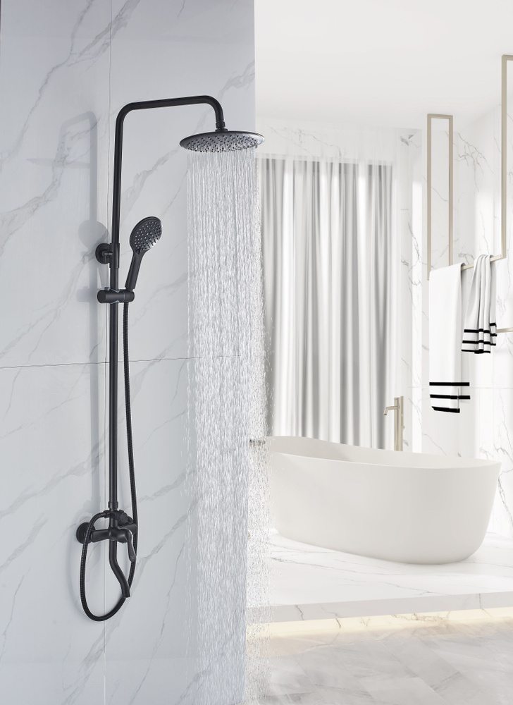 Душевая система BOCH MANN ECO Black (BM8825), черная, с тропическим ...